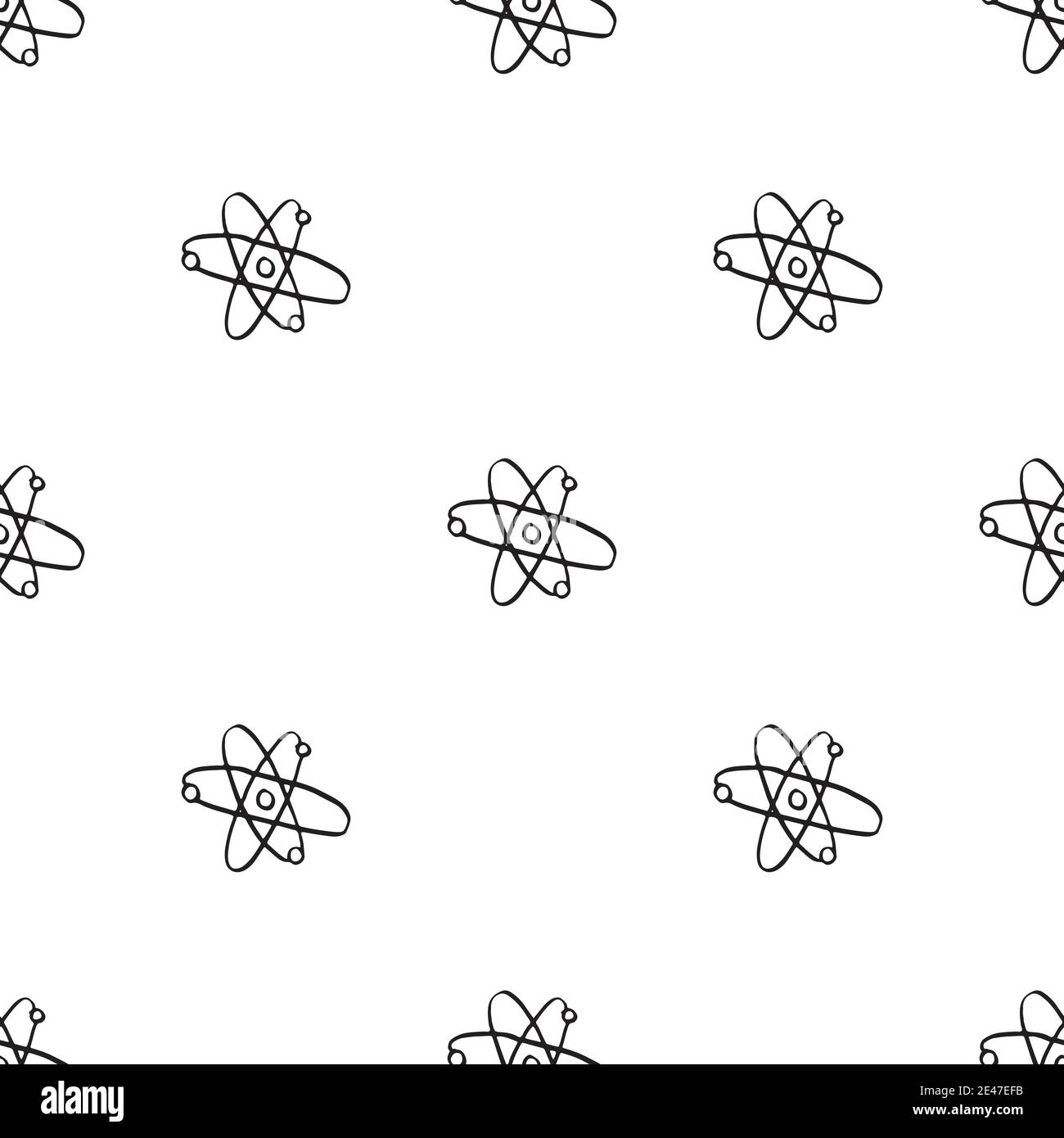 Atom symbol Seamless Pattern hand drawn. Vector Illustration Stock ...
