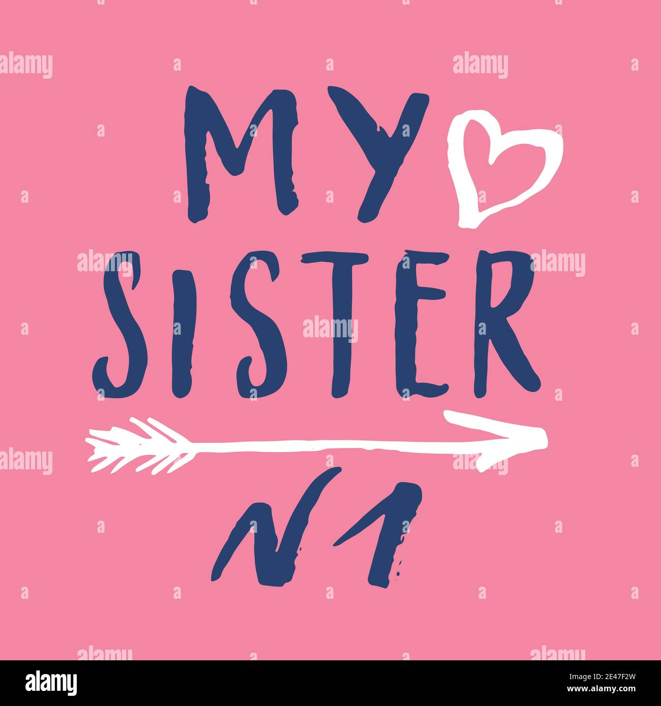 Sister calligraphic Lettering sign, child nursery printable phrase ...