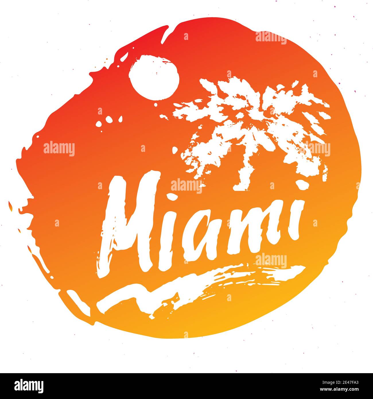 Miami Calligraphy lettering handwritten sign, Hand drawn grunge ...