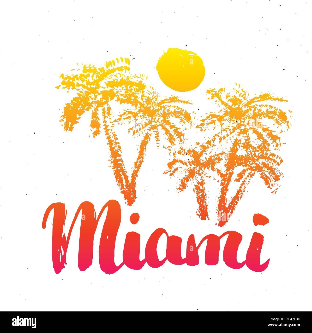 Miami Calligraphy lettering handwritten sign, Hand drawn grunge ...