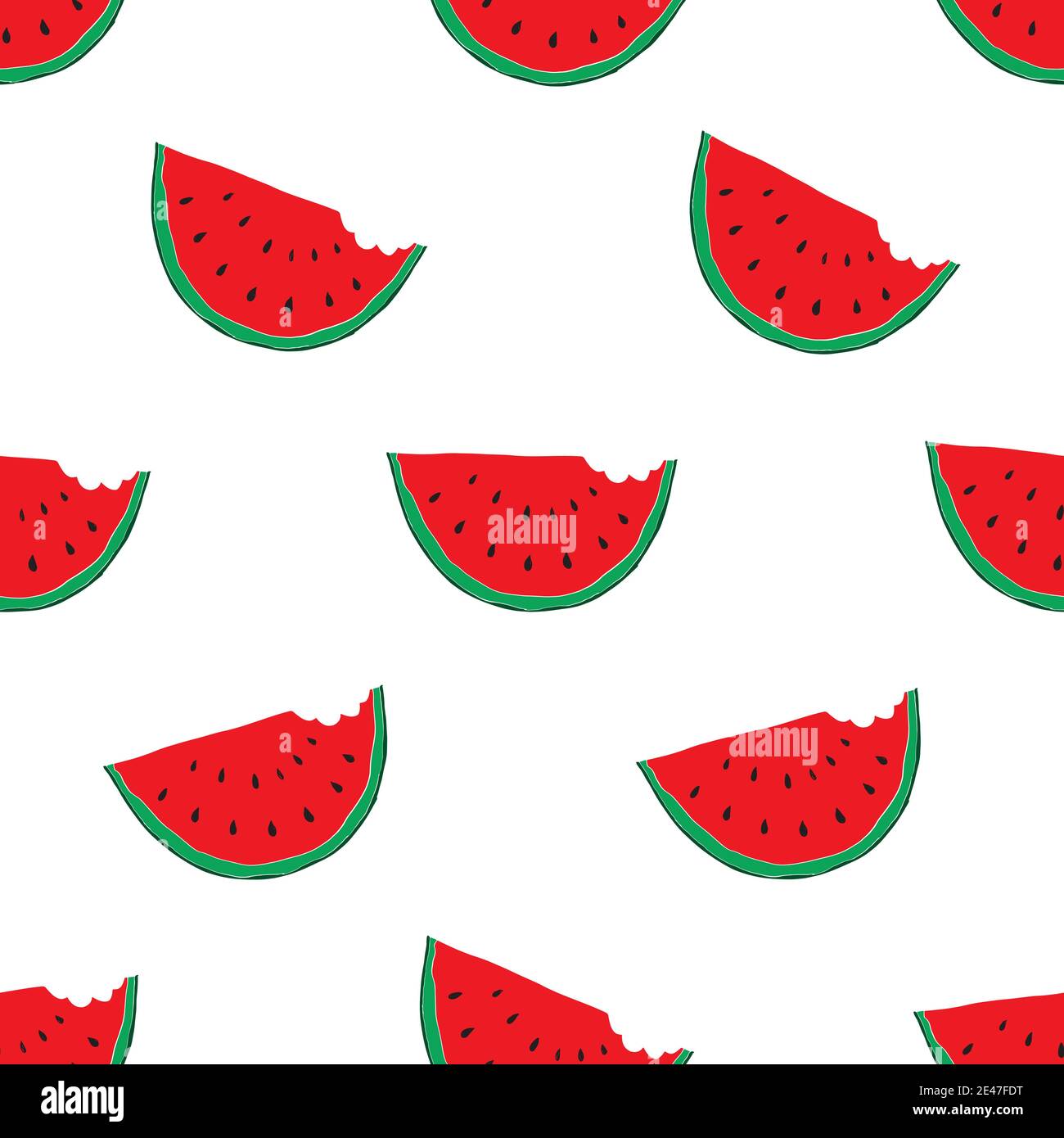 Watermelon Seamless Pattern hand drawn. Vector Illustration Stock ...