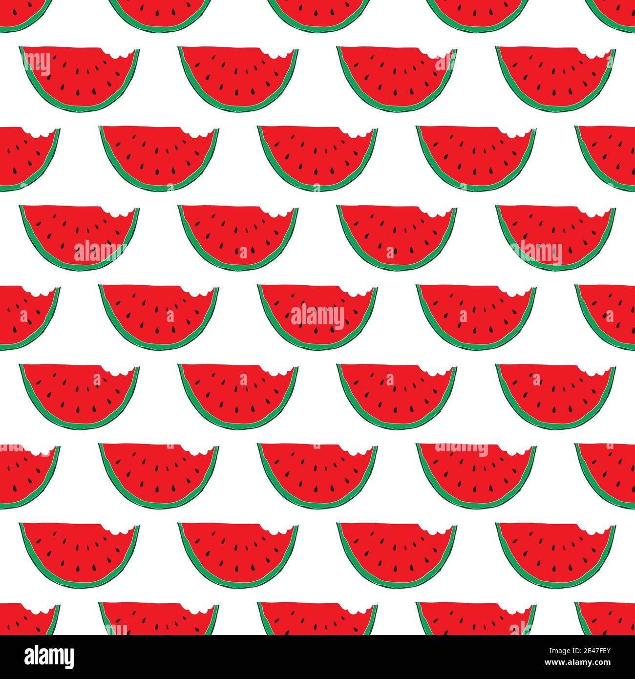 Watermelon Seamless Pattern hand drawn. Vector Illustration Stock ...