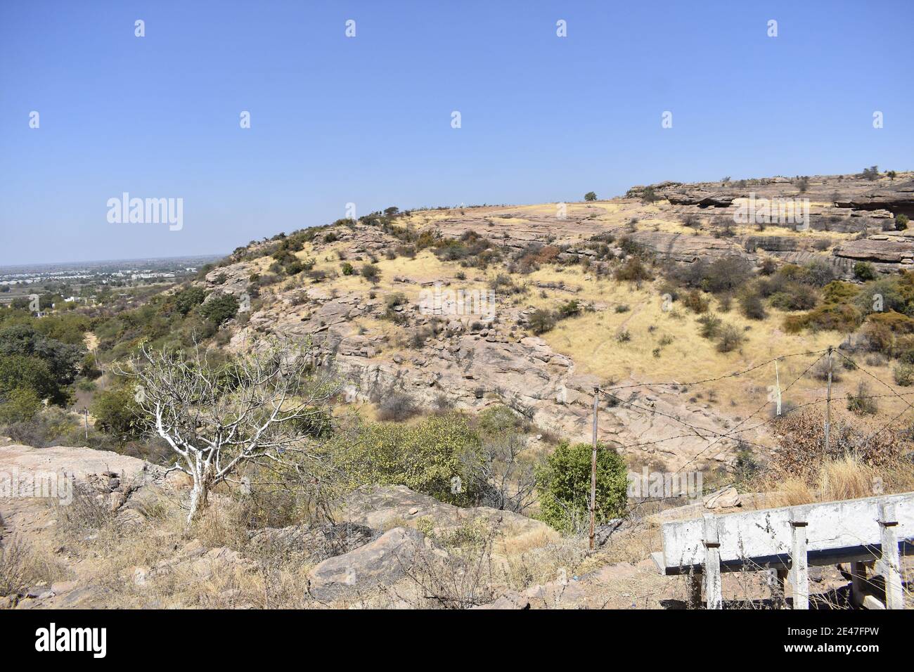 Dry wild landscape with mountains and hills Stock Photo - Alamy