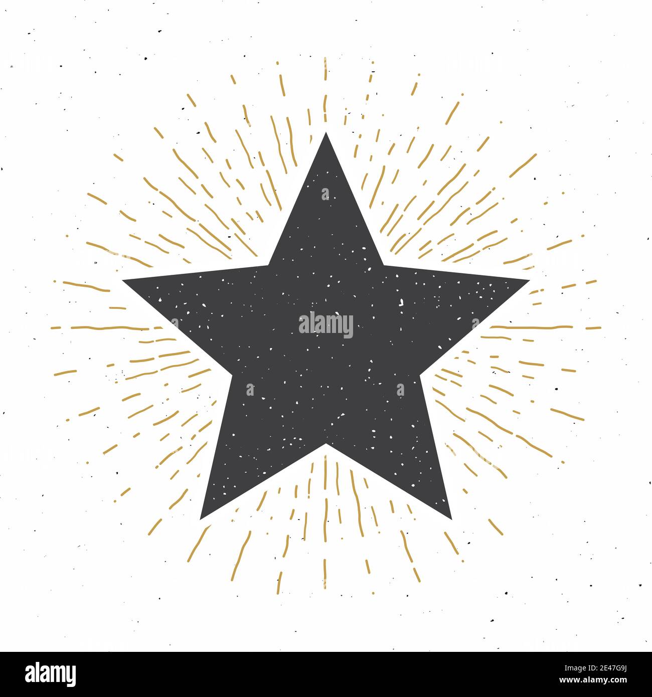 Star symbol vintage label, grunge textured retro badge, typography ...