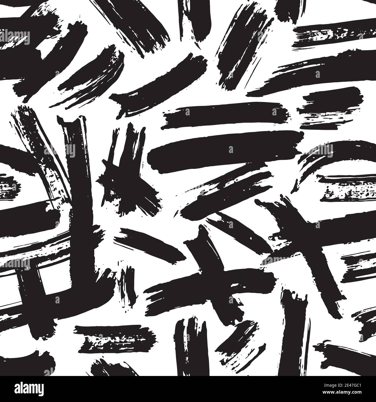 Brush stroke seamless pattern, hand drawn grunge textured background vector illustration Stock ...