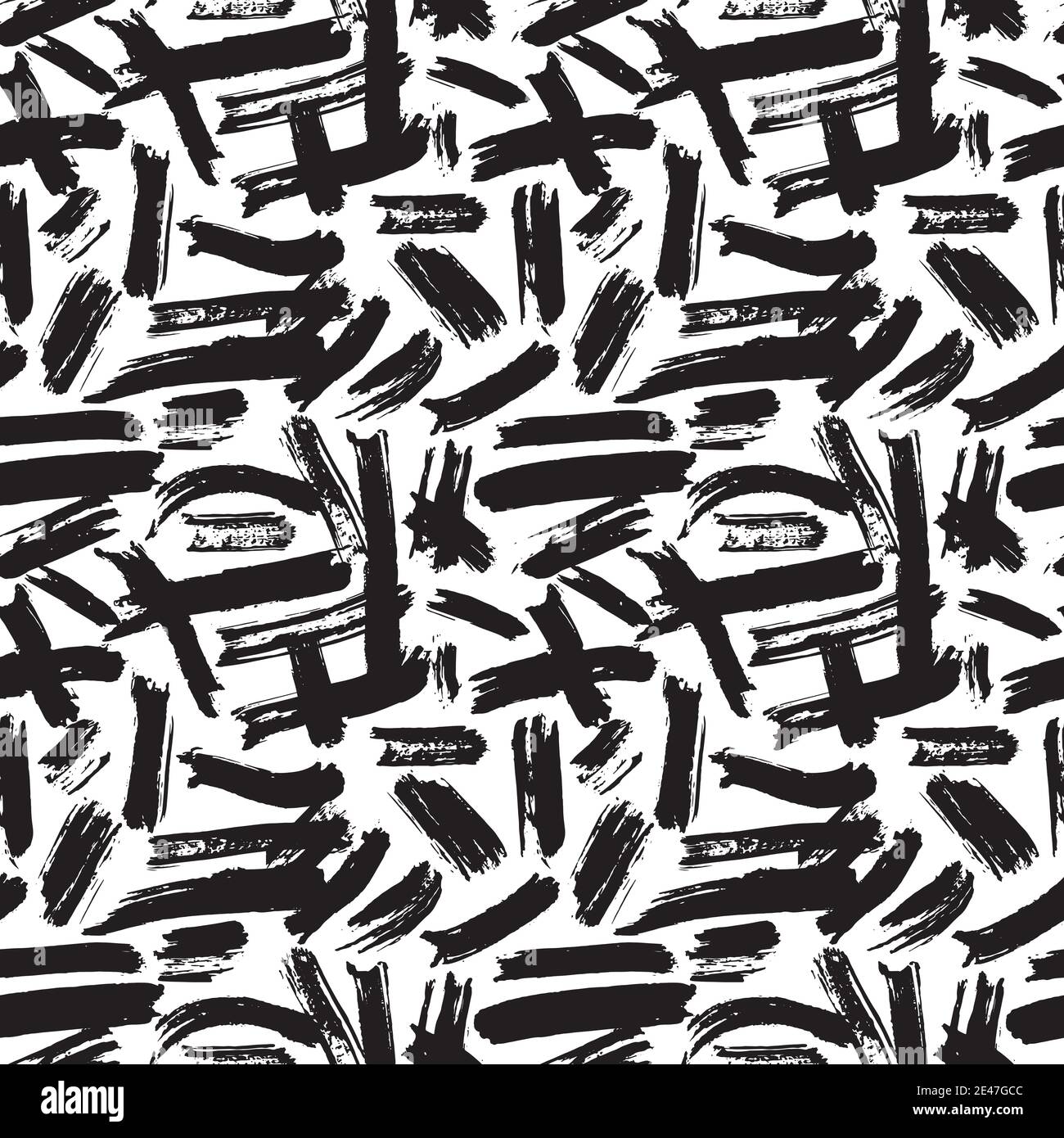 Brush stroke seamless pattern, hand drawn grunge textured background vector illustration Stock ...