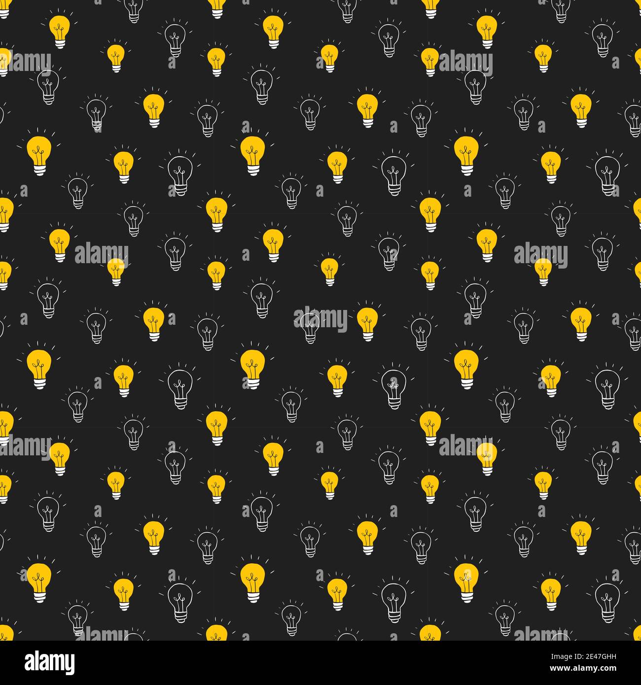 Light bulb Seamless Pattern hand drawn. Vector Illustration Stock ...