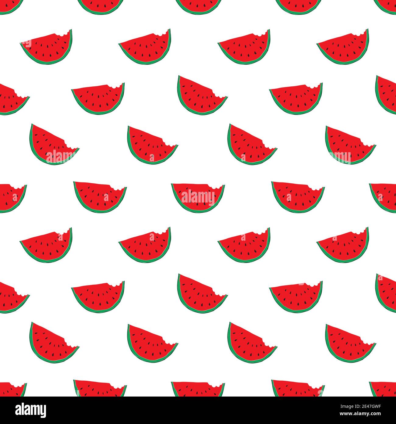 Watermelon Seamless Pattern hand drawn. Vector Illustration Stock ...