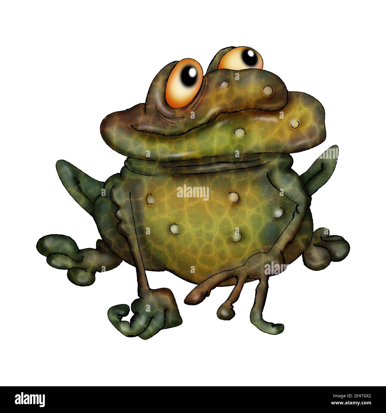 Smiling goggle-eyed toad. Illustration on white background Stock Photo ...
