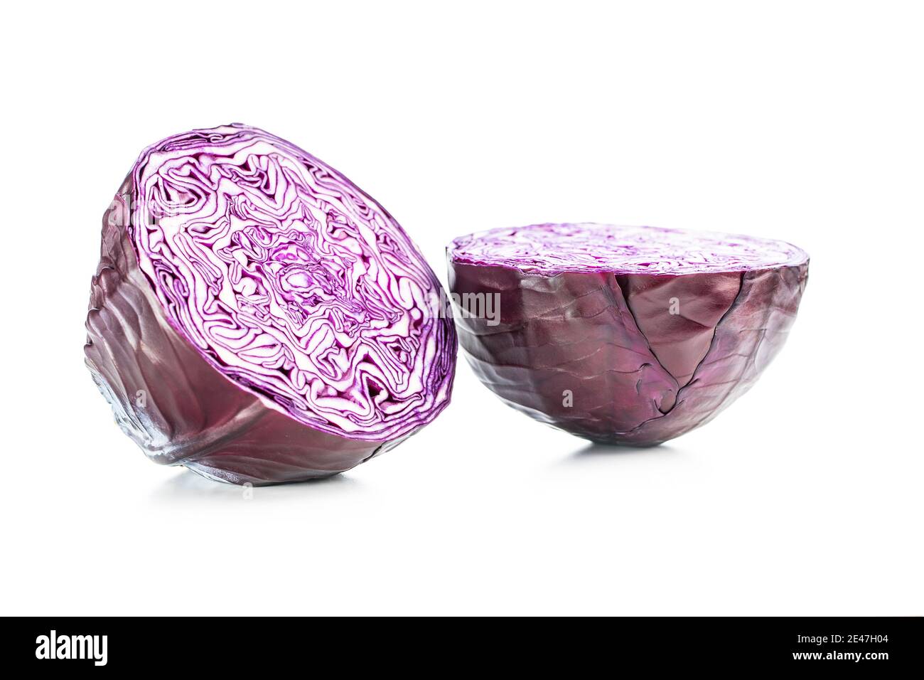 Fresh red cabbage isolated on white background Stock Photo - Alamy