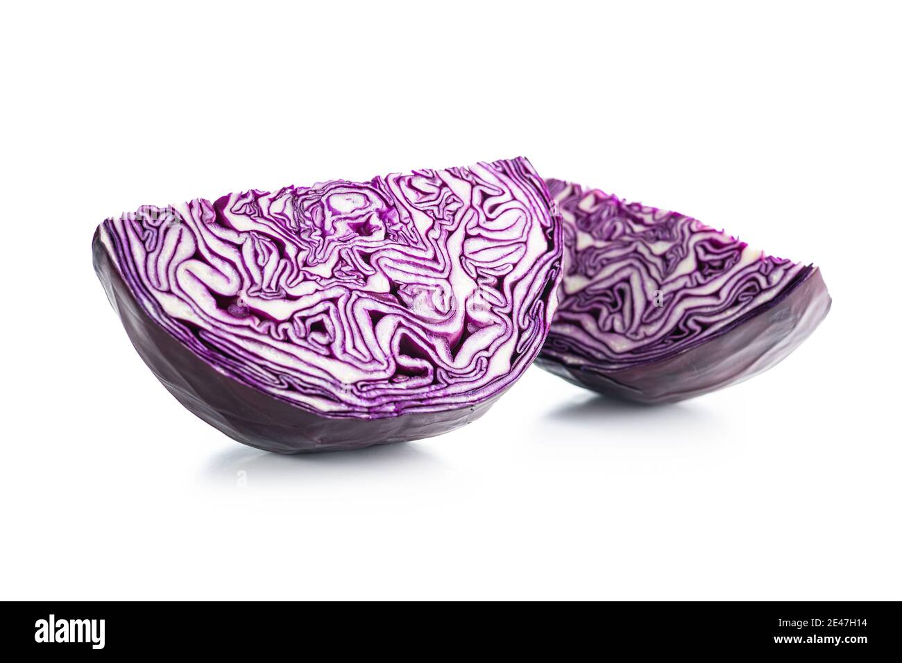 Fresh red cabbage isolated on white background Stock Photo - Alamy