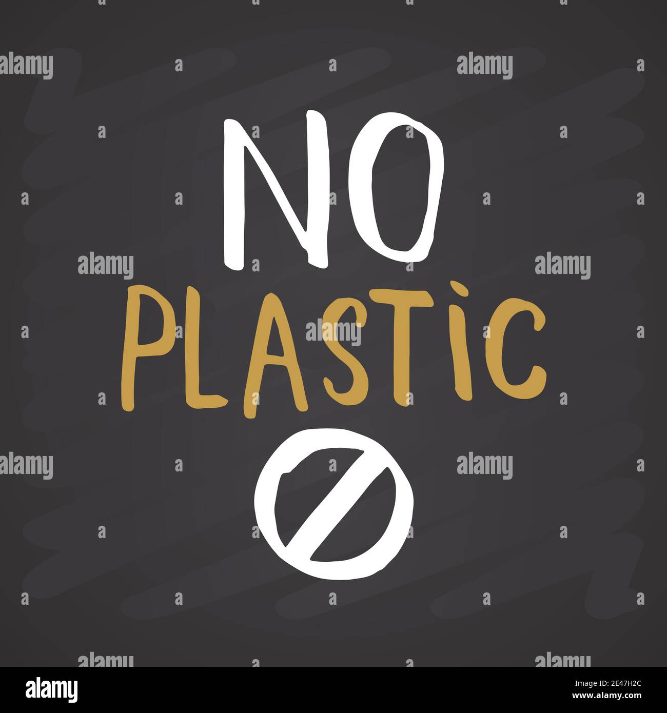 No Plastic Lettering label. Calligraphic Hand Drawn eco friendly sketch ...