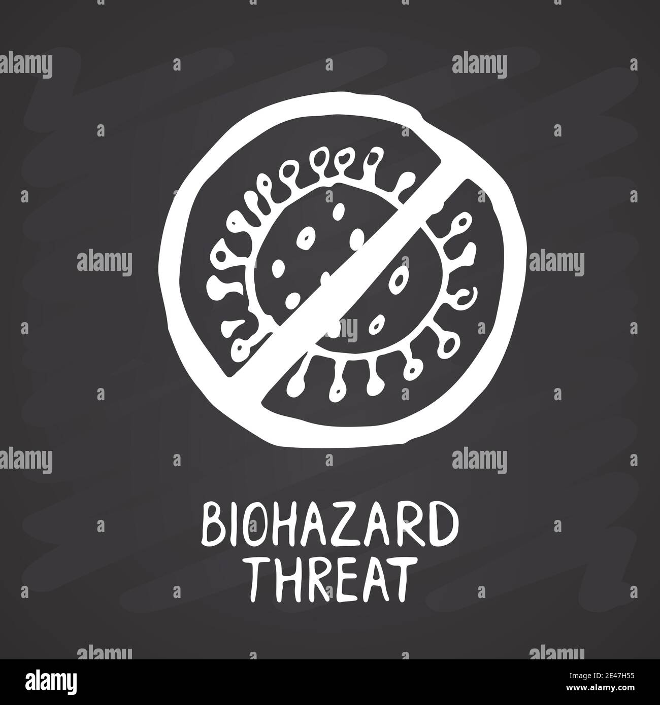 Biohazard threat lettering Hand Drawn icon. Vector illustration on ...