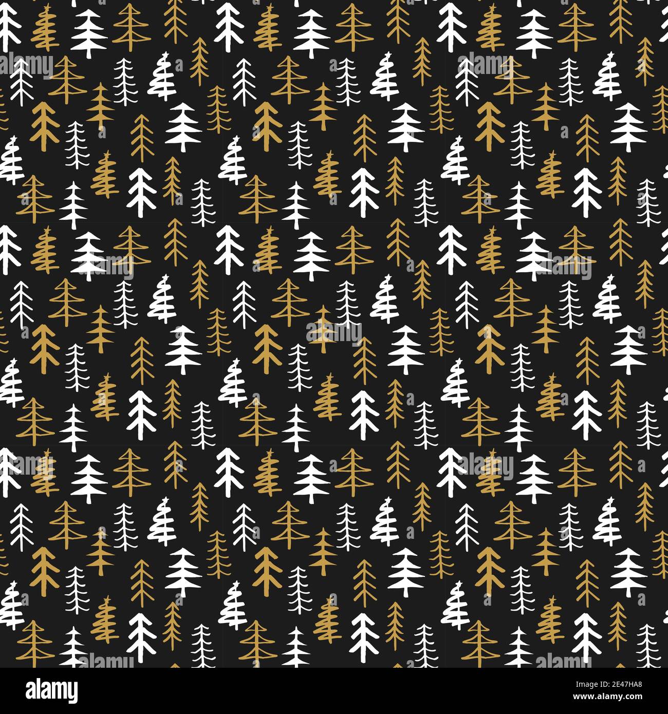 Pine tree seamless pattern. New Year and Christmas background, vector Illustration Stock Vector ...