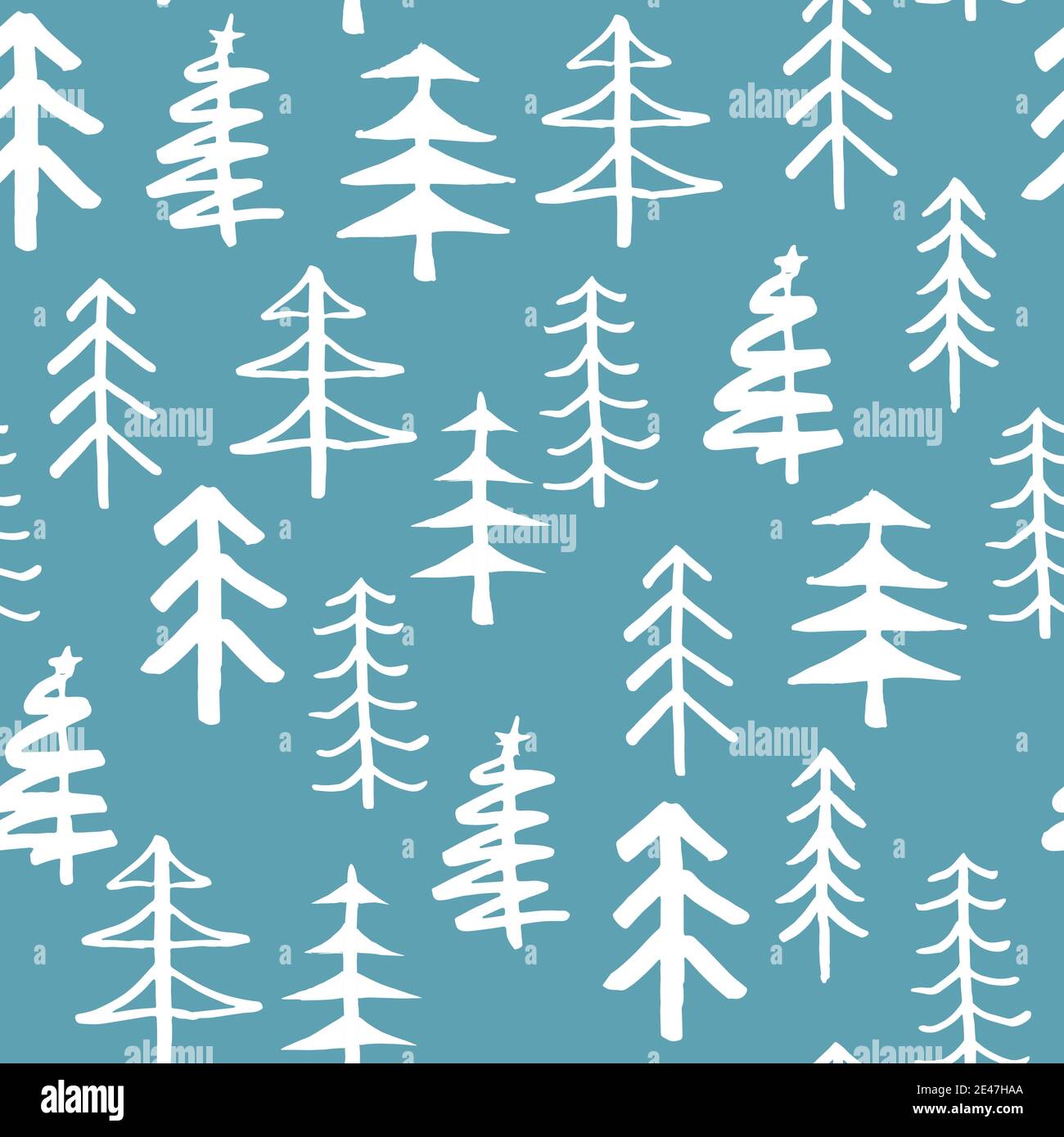 Pine tree seamless pattern. New Year and Christmas background, vector ...