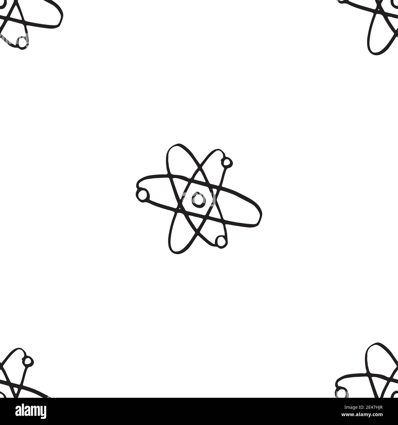 Atom symbol Seamless Pattern hand drawn. Vector Illustration Stock ...