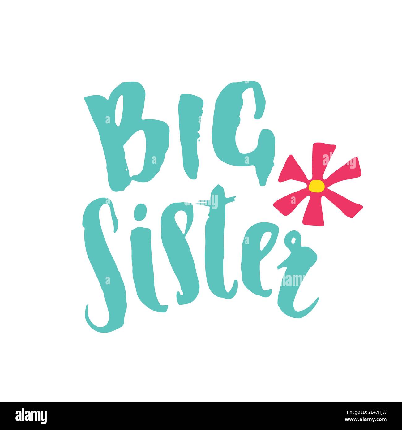 Big Sister calligraphic Lettering sign, child nursery printable phrase ...
