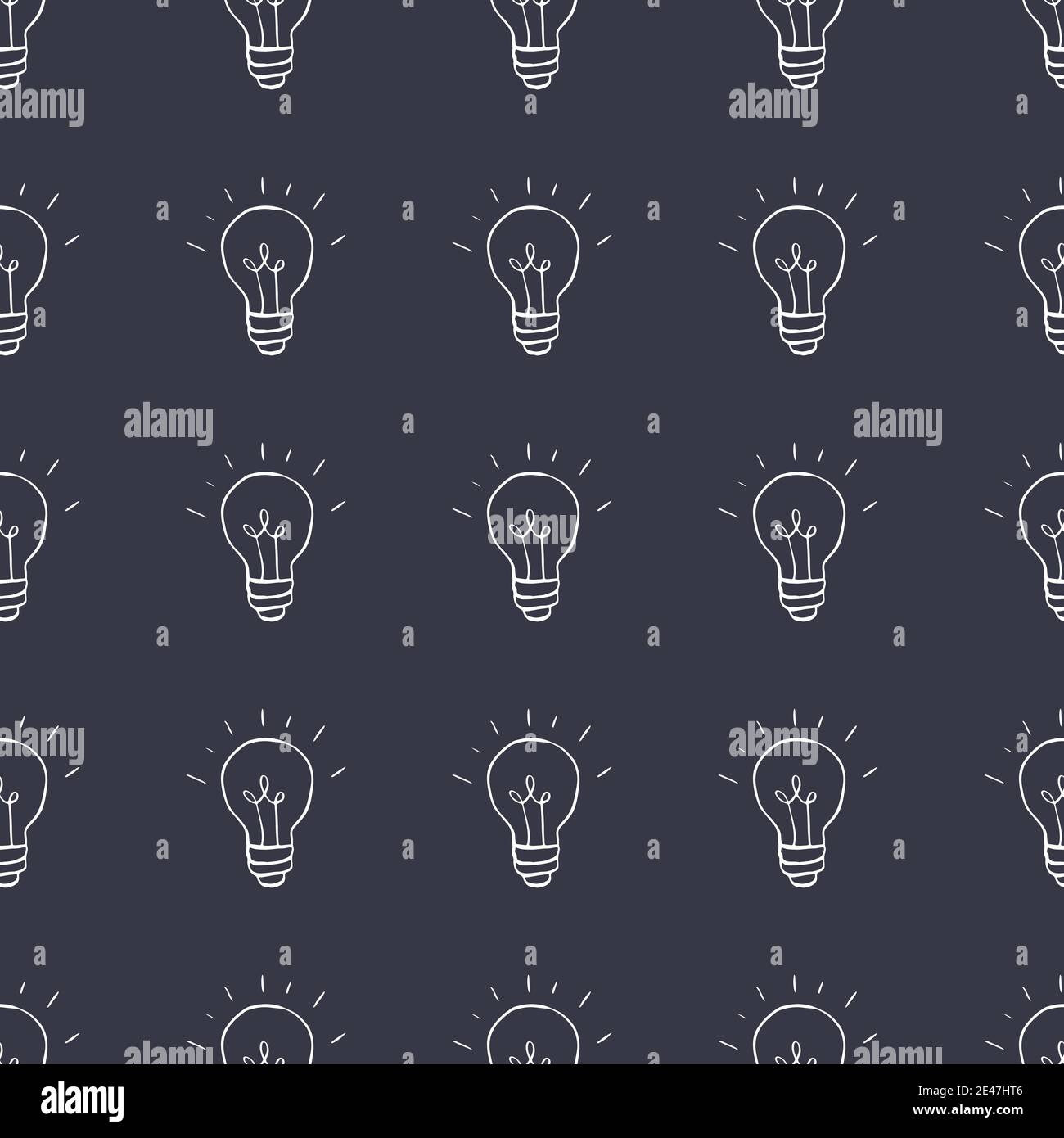Light bulb Seamless Pattern hand drawn. Vector Illustration Stock ...