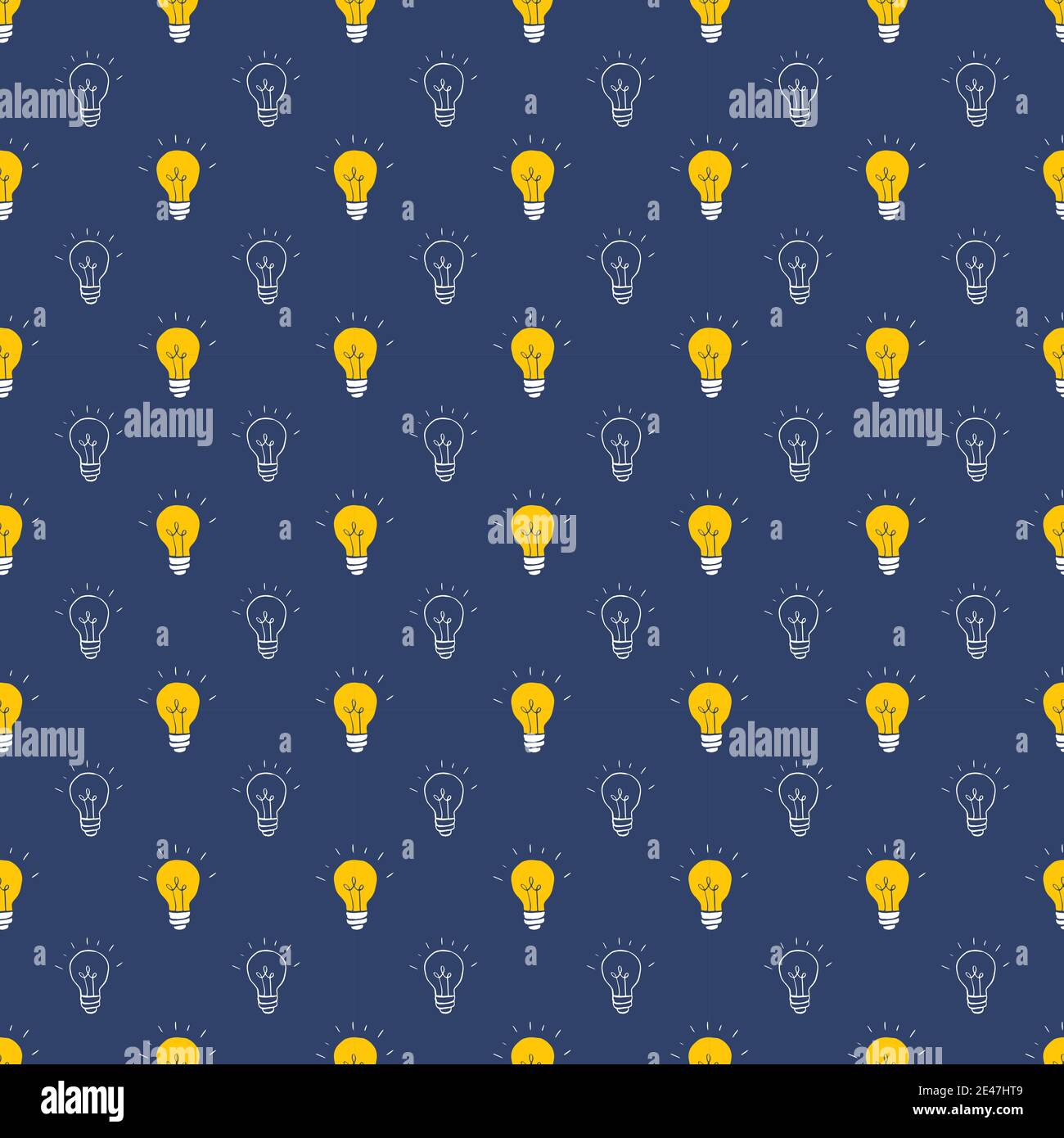 Light bulb Seamless Pattern hand drawn. Vector Illustration Stock ...