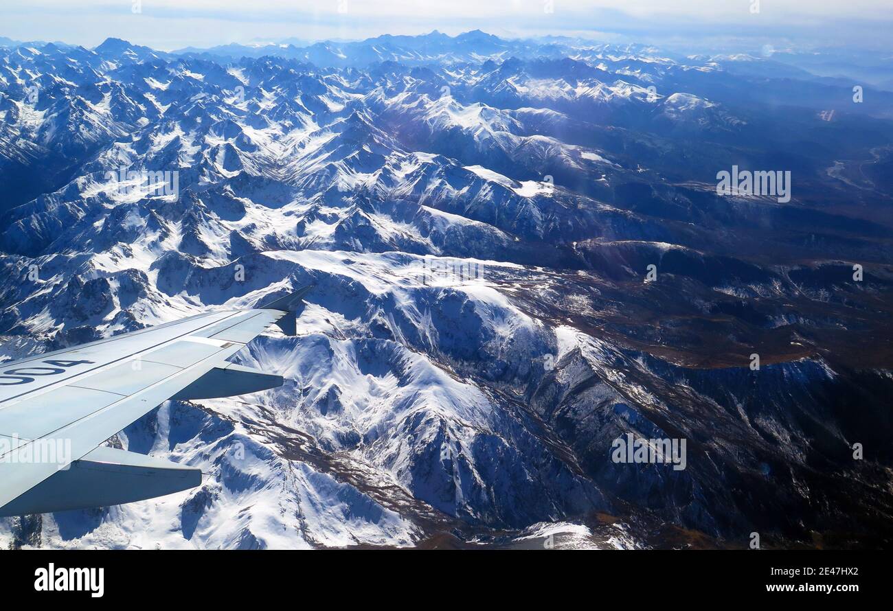 Nature Landscapes Background of Mountains in the snow, view from the ...
