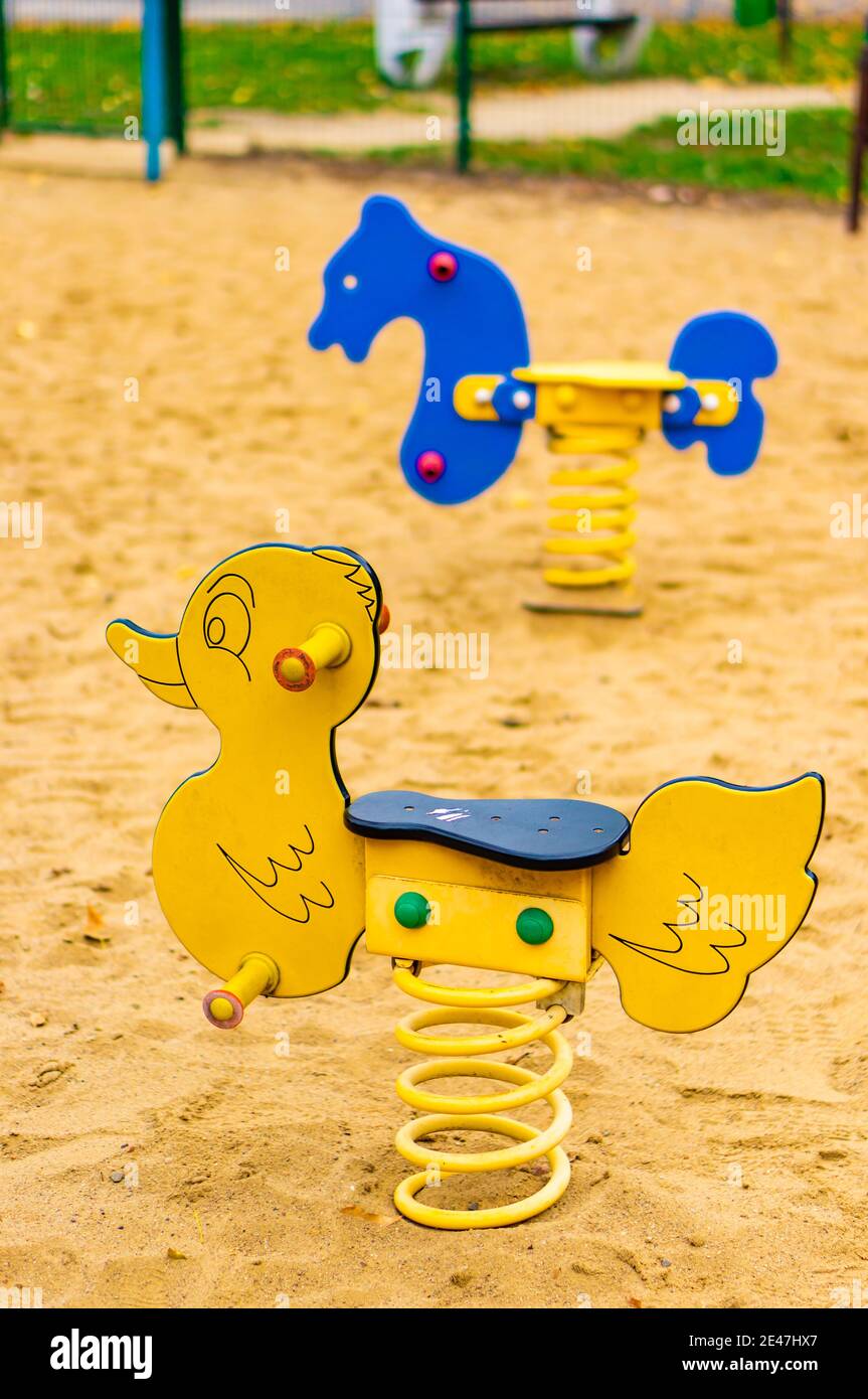 Playground rockers hi-res stock photography and images - Alamy