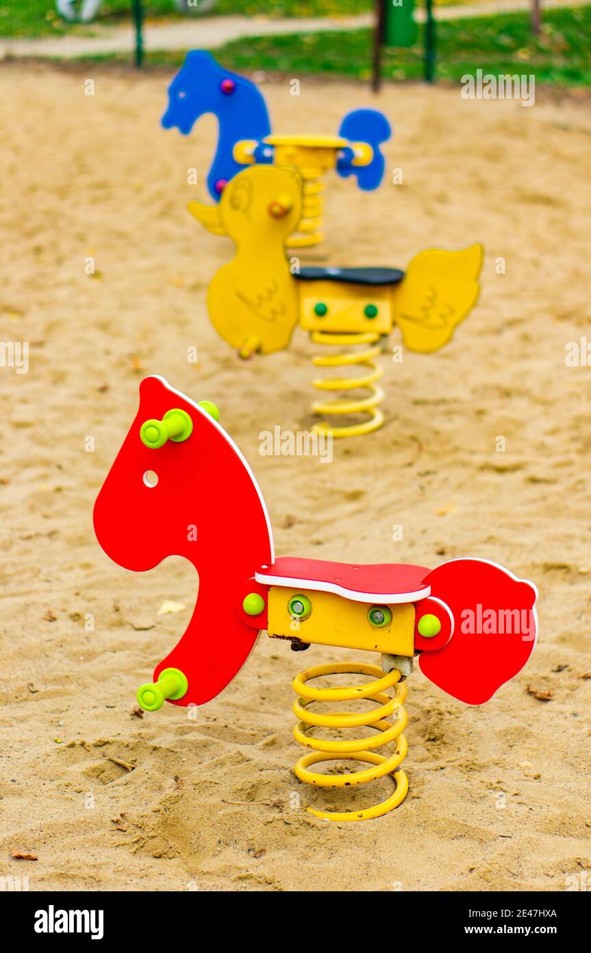 Playground rockers hi-res stock photography and images - Alamy