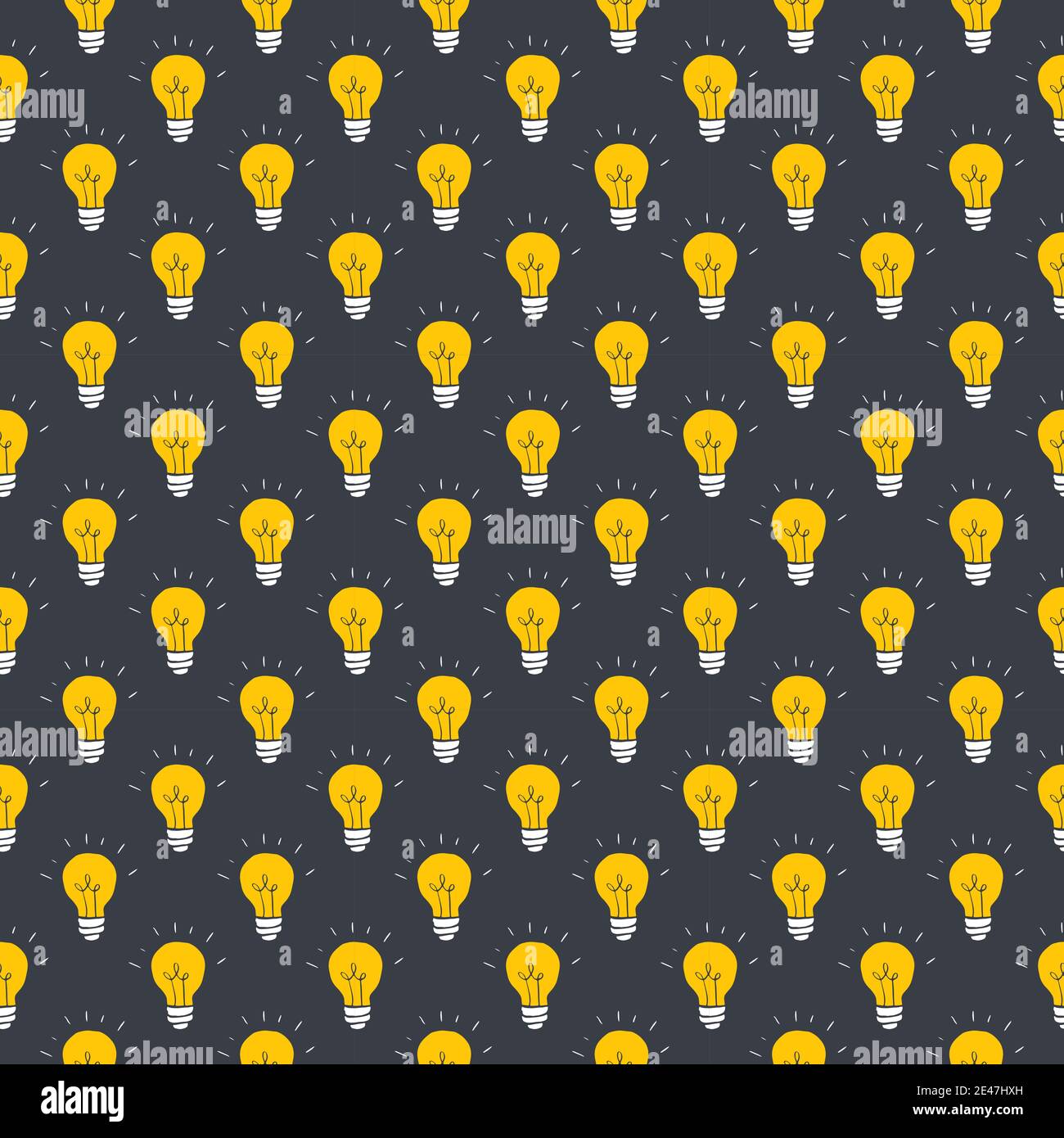 Light bulb Seamless Pattern hand drawn. Vector Illustration Stock ...