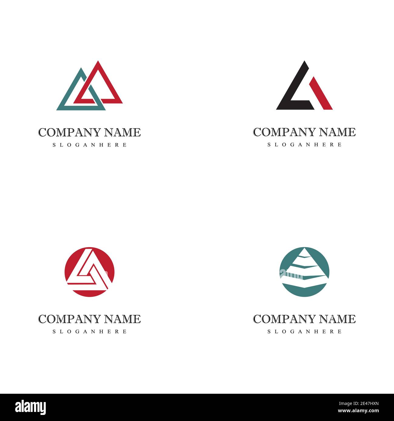 Set Triangle Logo Template vector icon illustration design Stock Vector ...