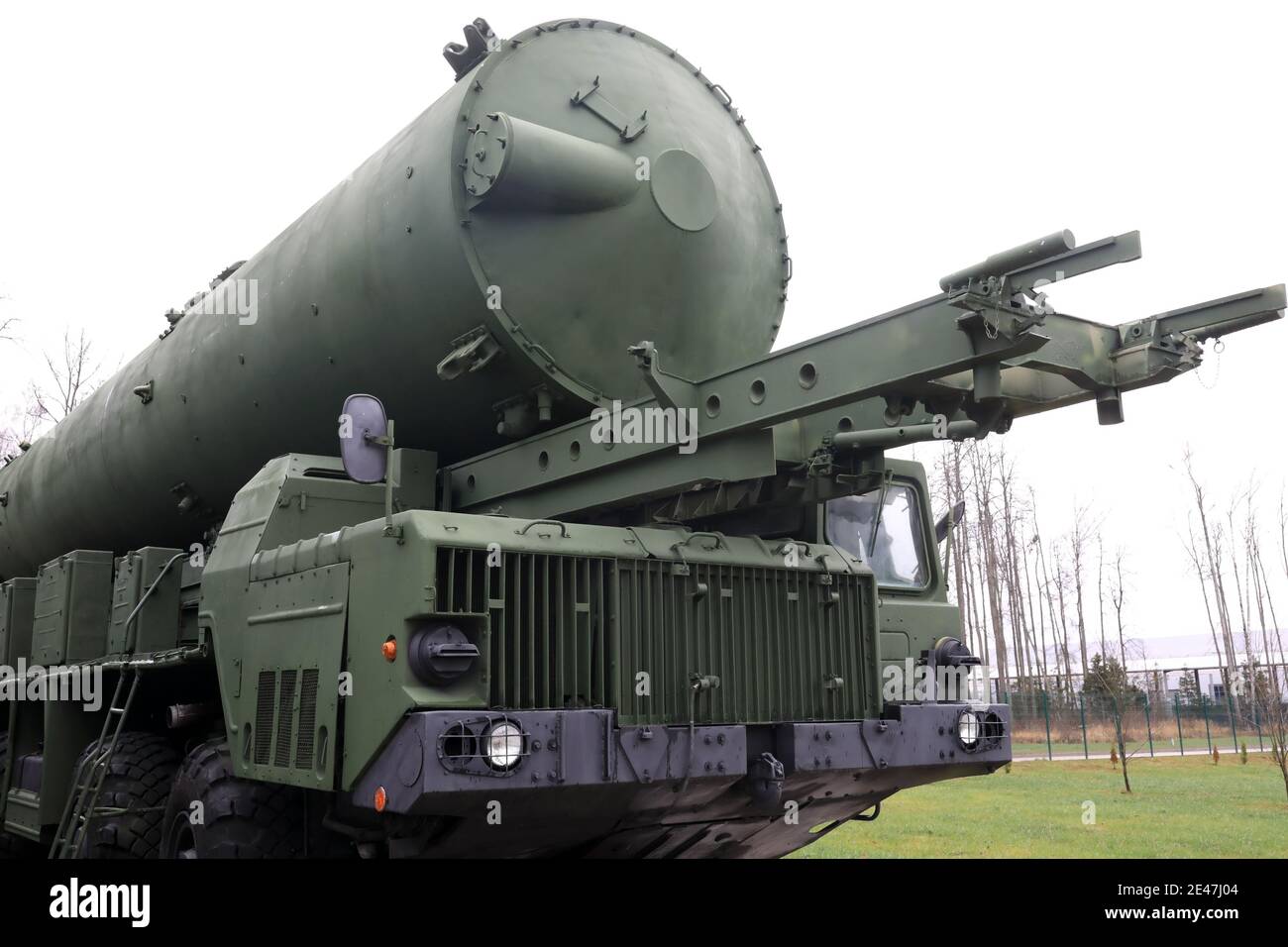 View of military transport loading vehicle 5T92 Stock Photo - Alamy