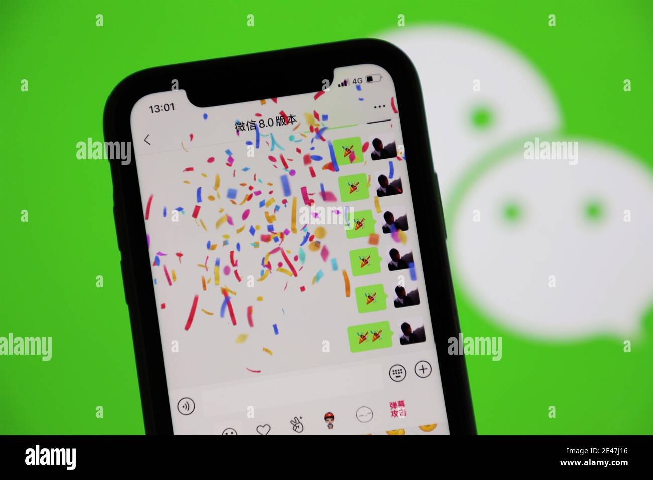 YICHANG, CHINA - JANUARY 21, 2021 - On its 10th anniversary, WeChat released an update of ...