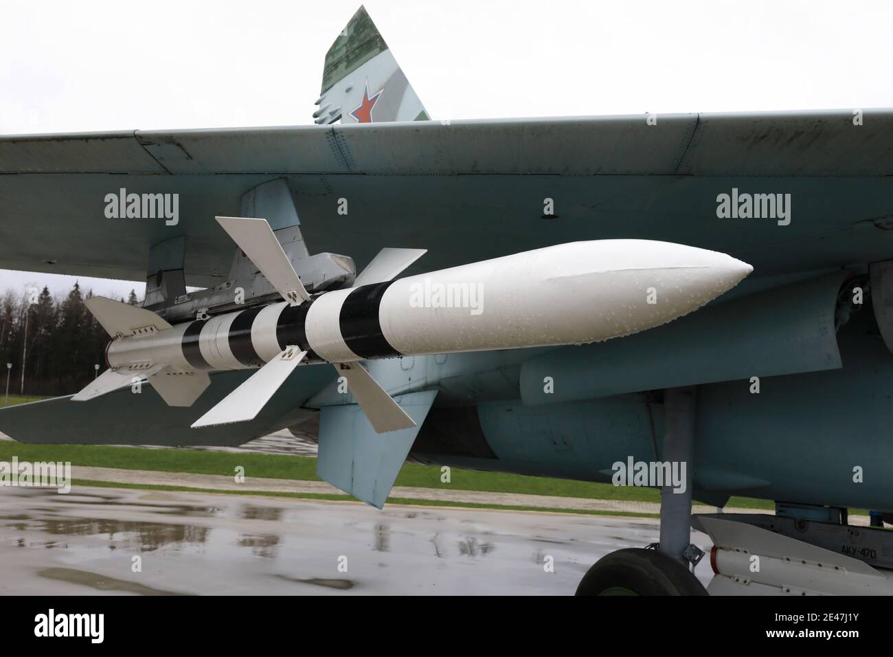 View of Russian fourth-generation supersonic fighter Flanker-B missile ...