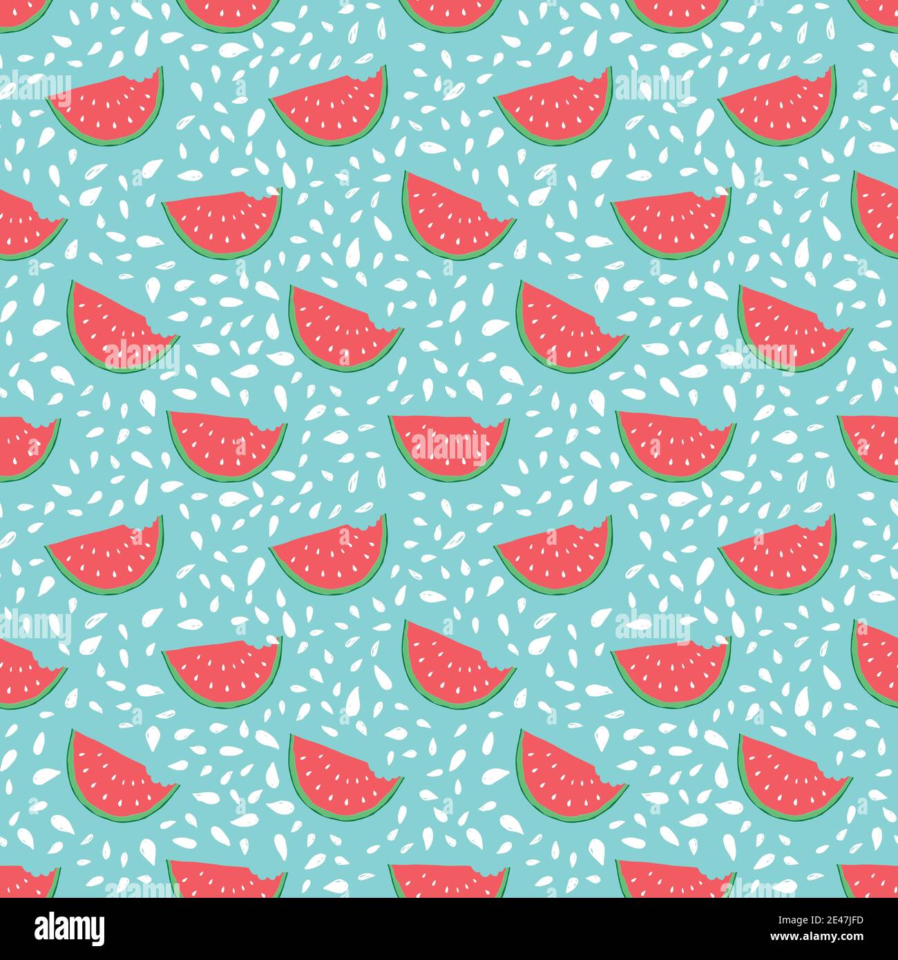 Watermelon Seamless Pattern hand drawn. Vector Illustration Stock ...