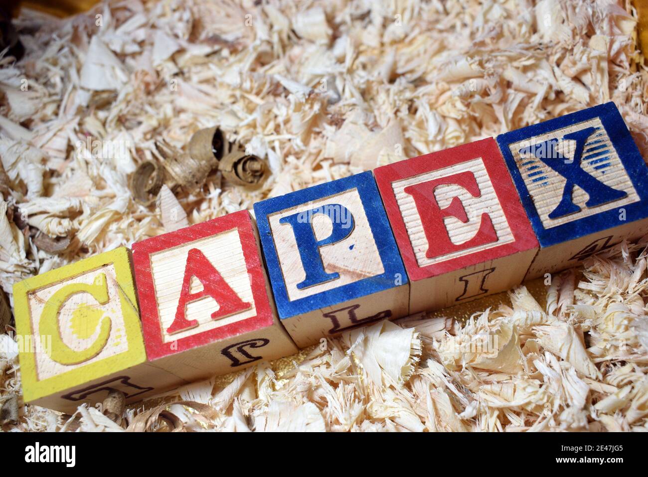 Capital Expenditure (CAPEX) acronym arranged with wooden blocks Stock ...