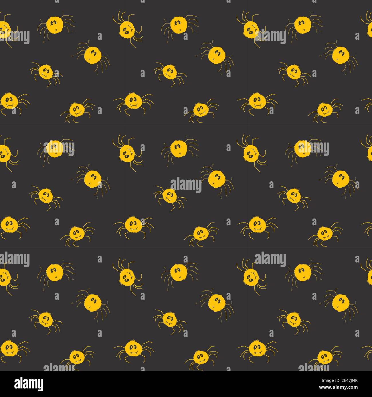 Cute Spider Seamless Pattern, Cartoon Hand Drawn Spider Doodles Vector ...