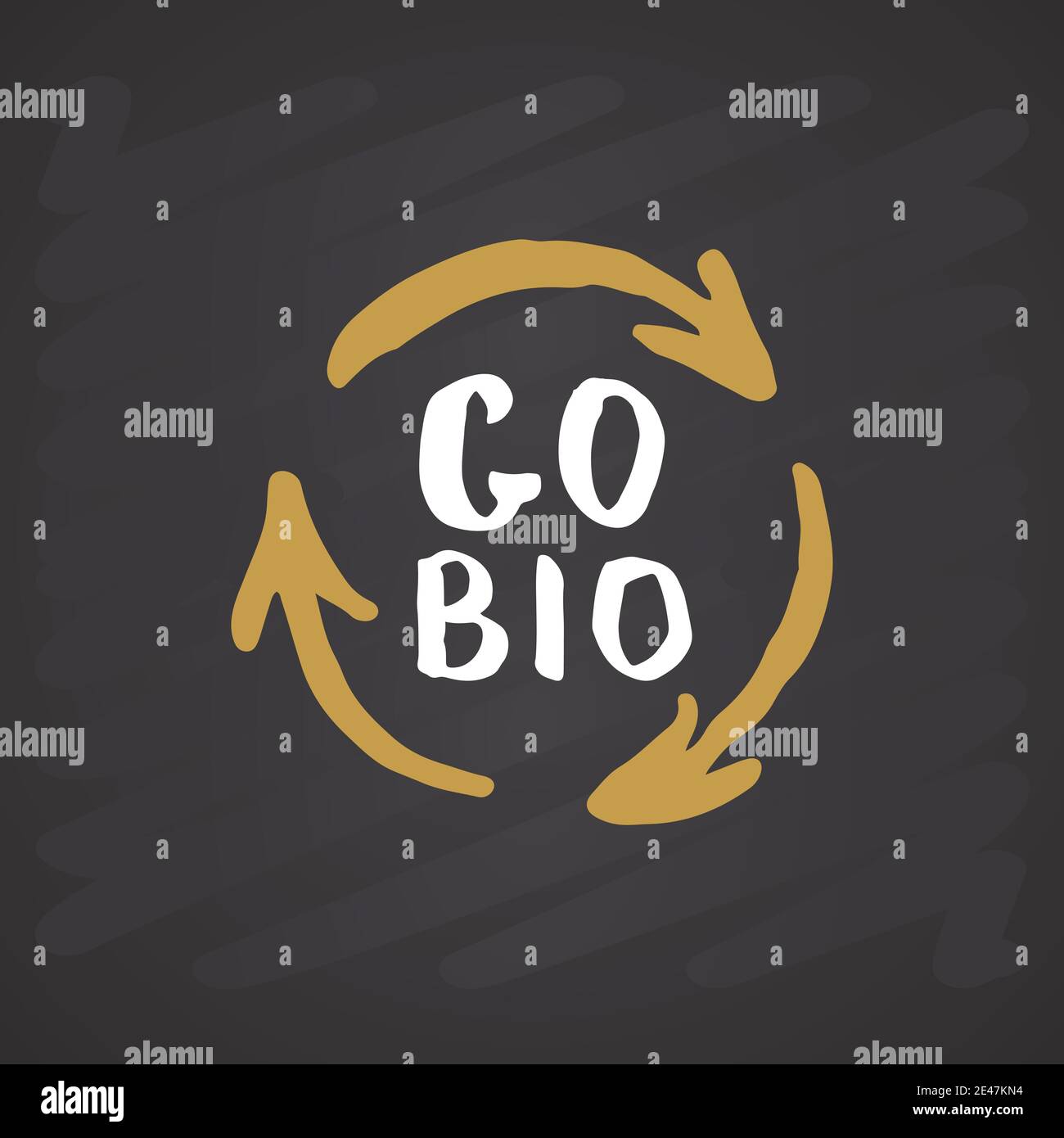 Go Bio Lettering label. Calligraphic Hand Drawn eco friendly sketch ...