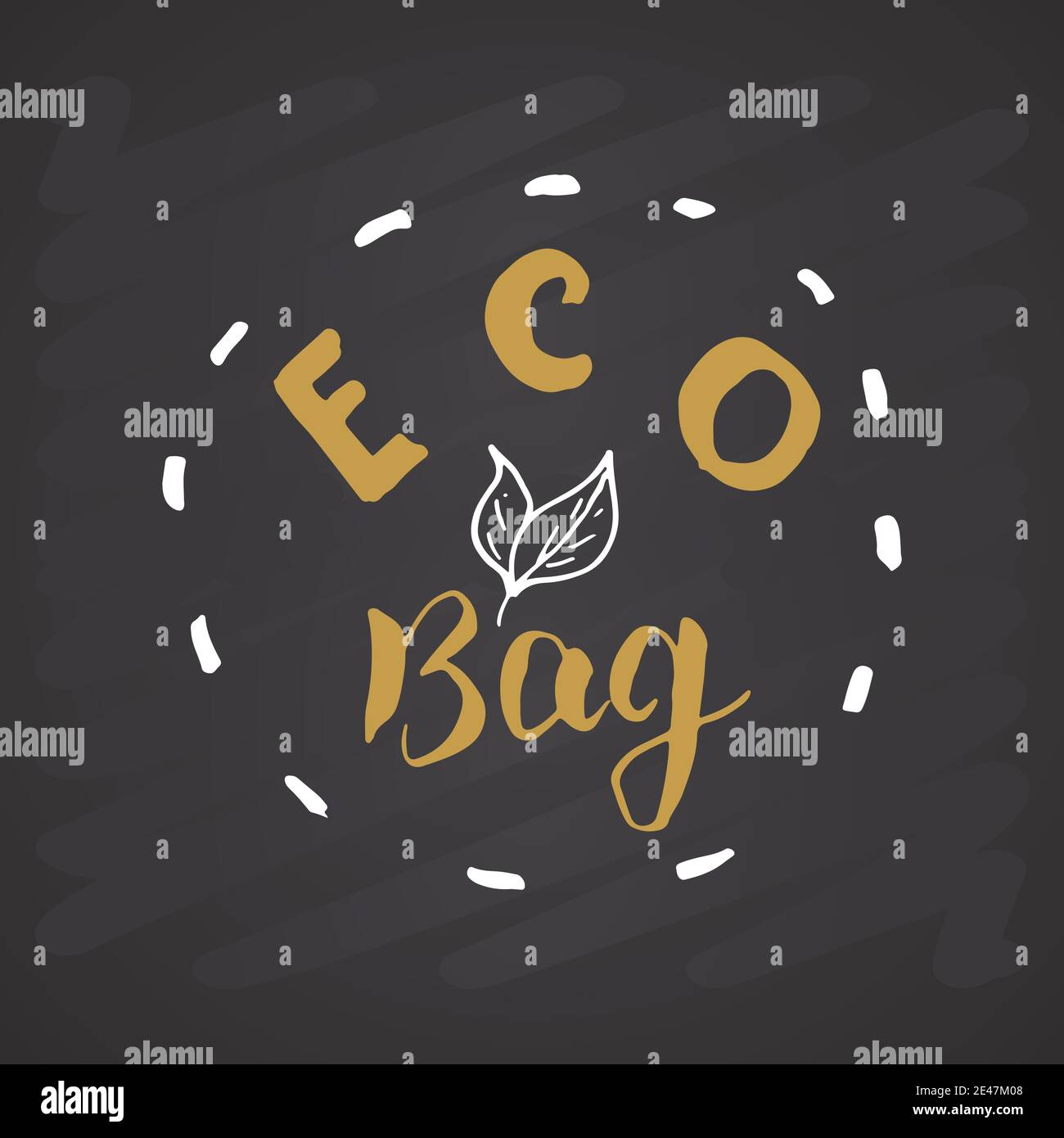 Eco bag Lettering label. Calligraphic Hand Drawn eco friendly sketch ...