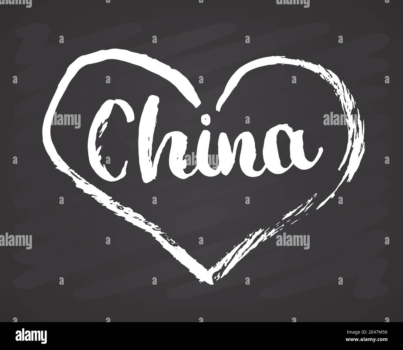 China, lettering. Vector illustration on chalkboard background Stock ...