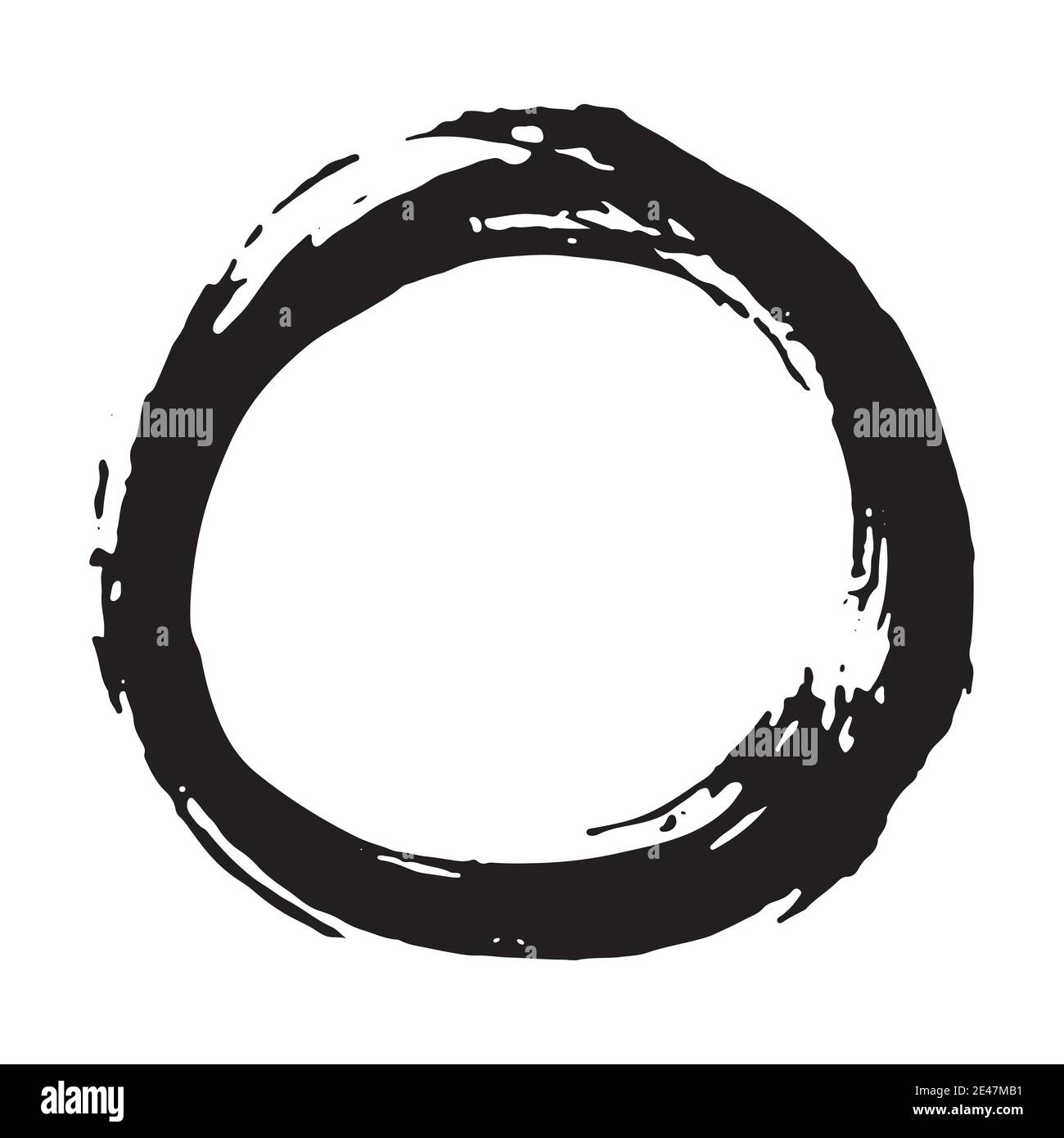 Round Frame, grunge textured hand drawn element, vector illustration ...