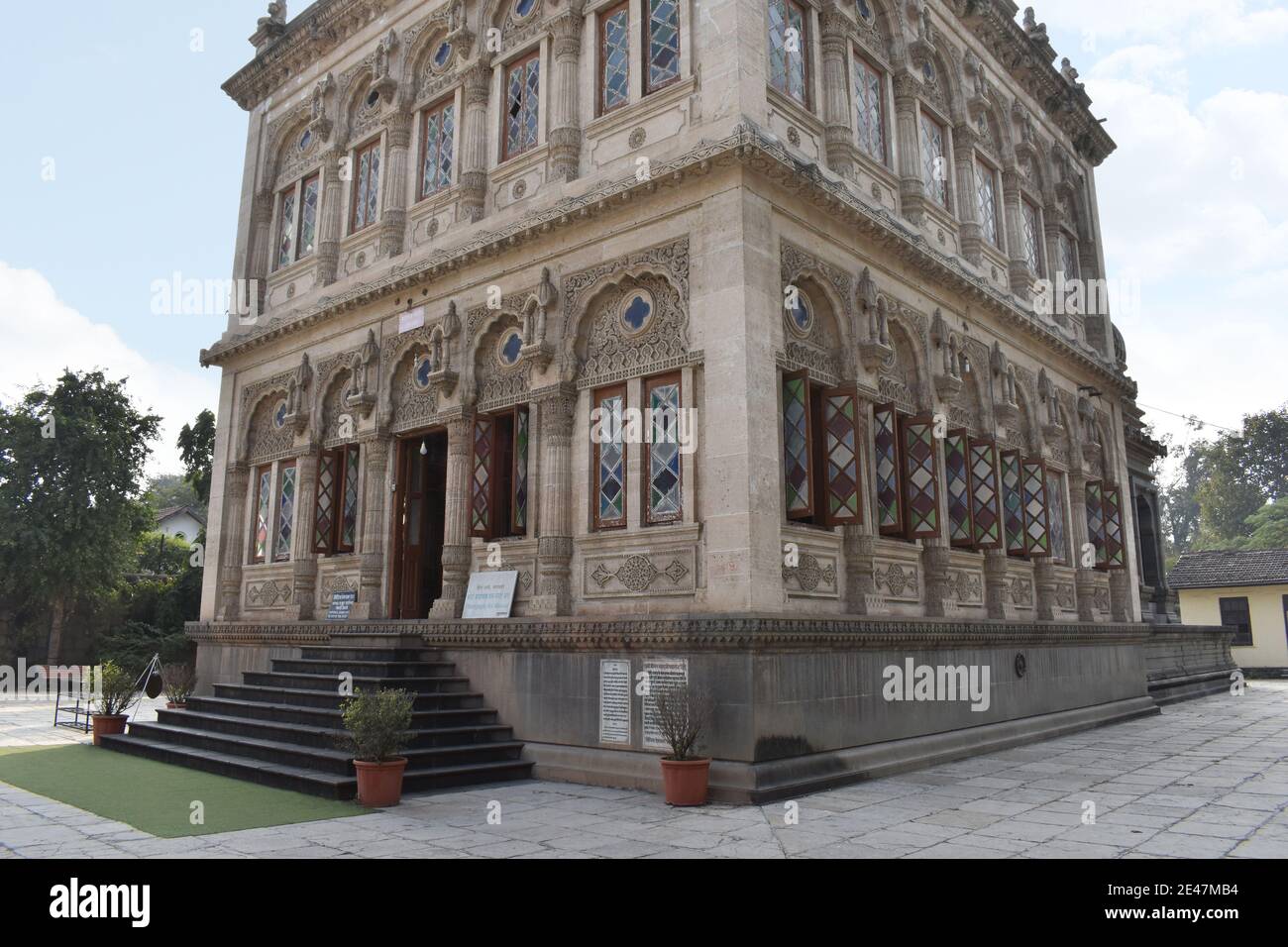 Facade and steps to door of Lord Shiva Temple at Mahadji Shinde Chatri ...