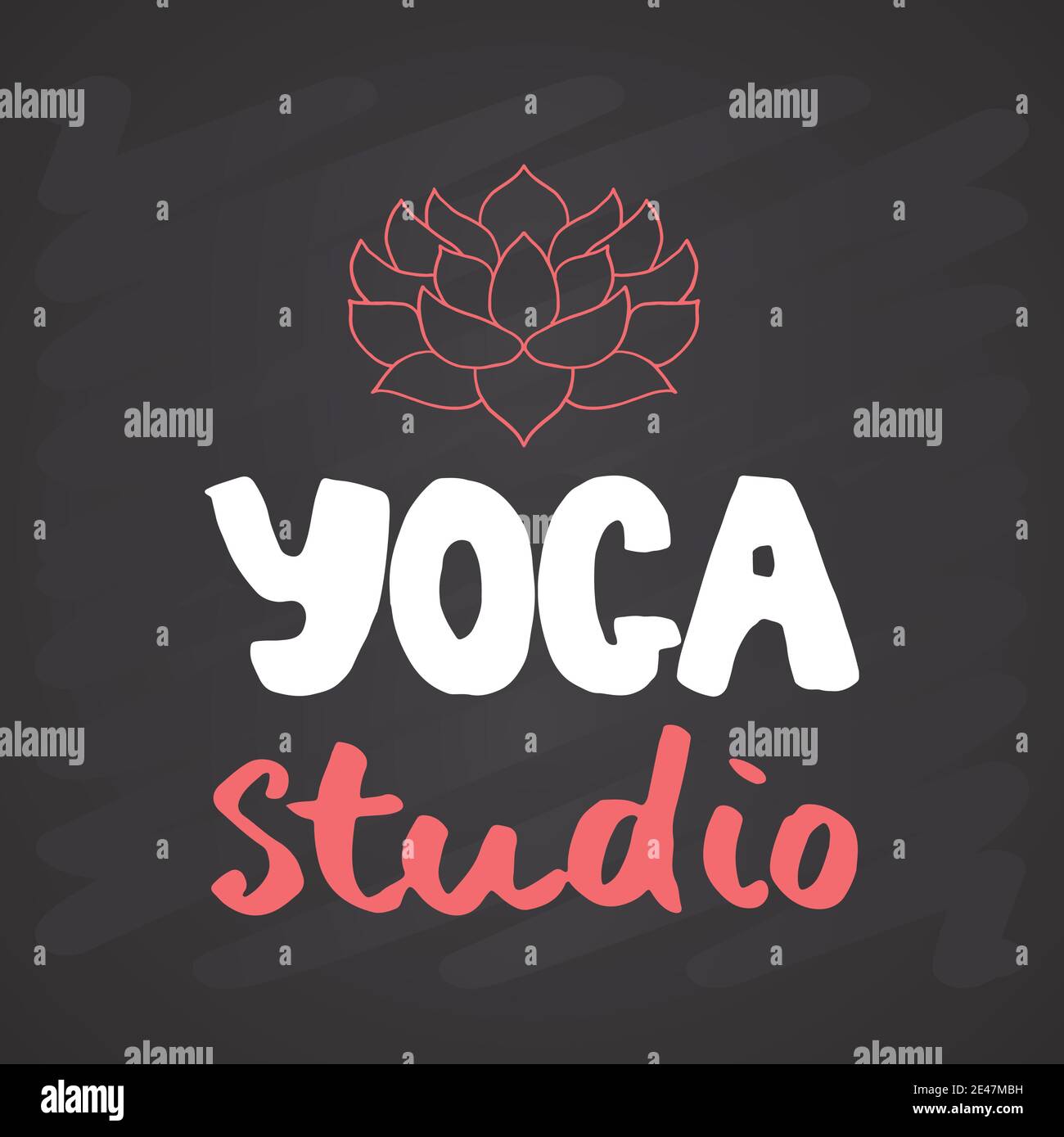 Yoga studio Lettering label. Calligraphic Hand Drawn yoga sketch doodle ...