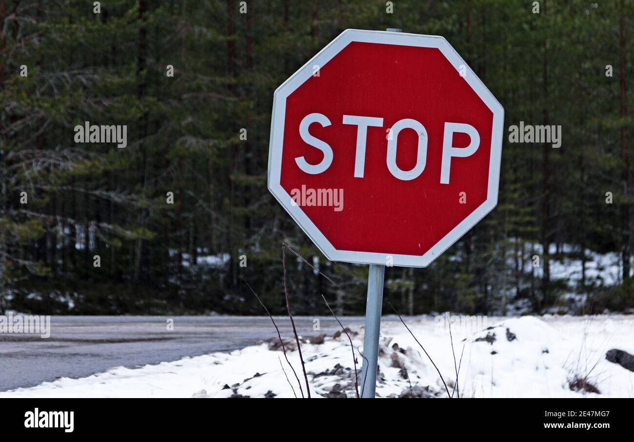stop sign in traffic at intersections Stock Photo - Alamy
