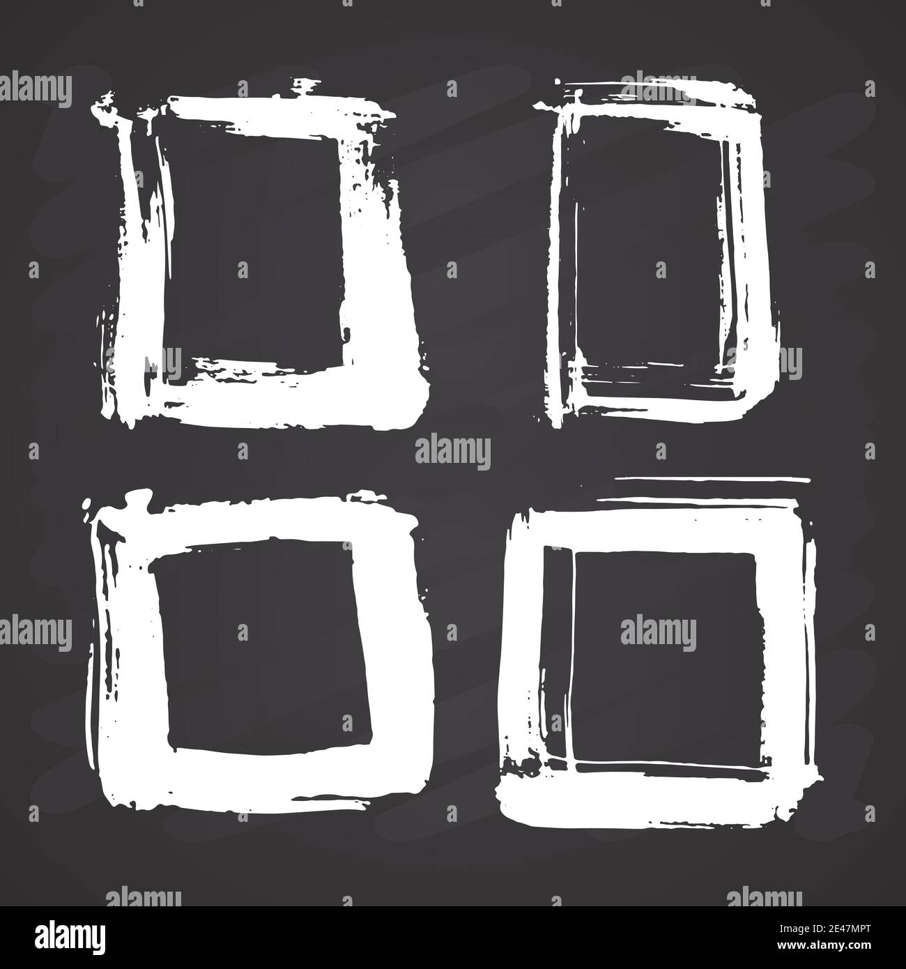 Frames and text boxes, grunge textured hand drawn elements set, vector ...