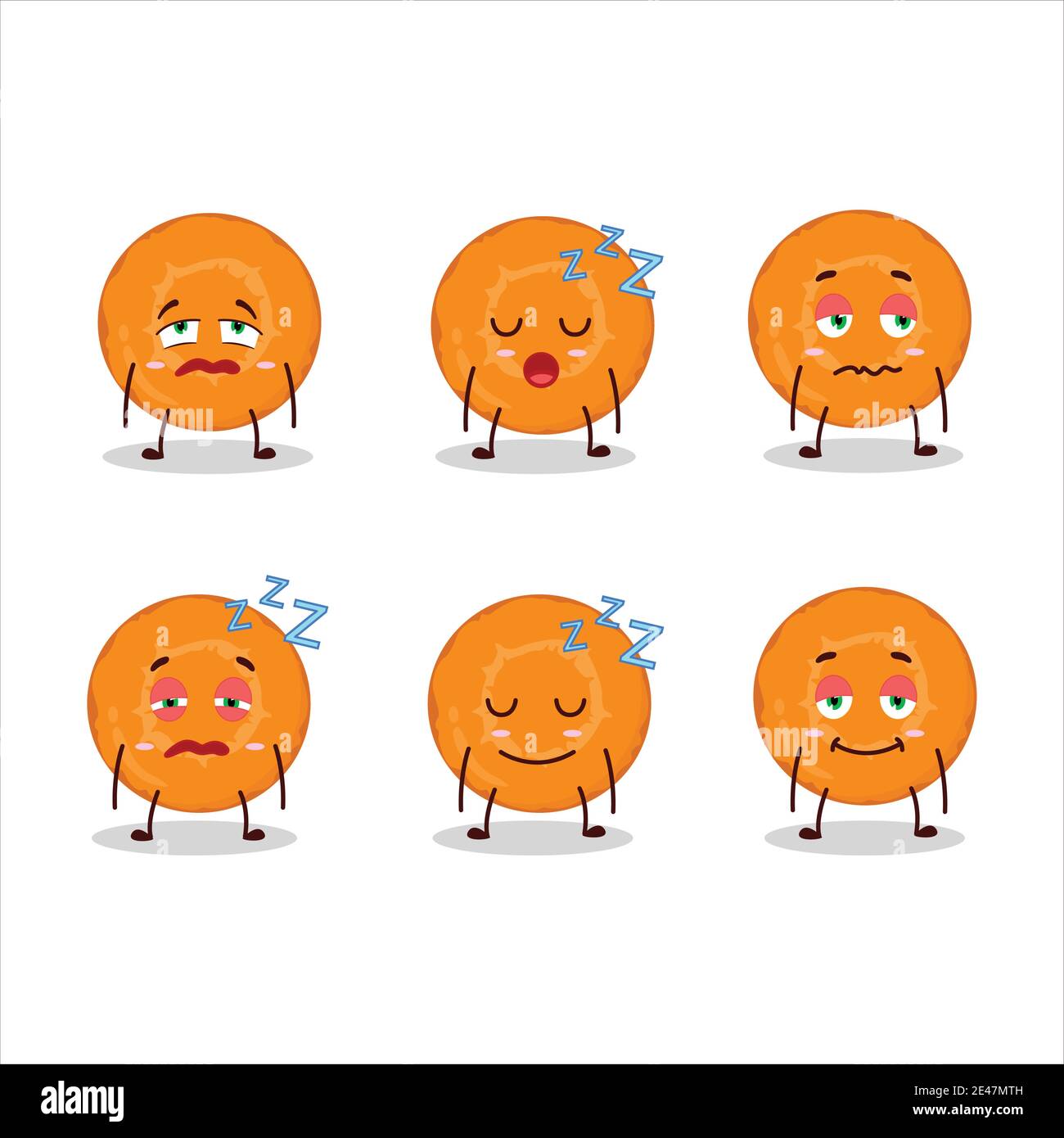 Cartoon character of slice of carrot with sleepy expression. Vector illustration Stock Vector ...