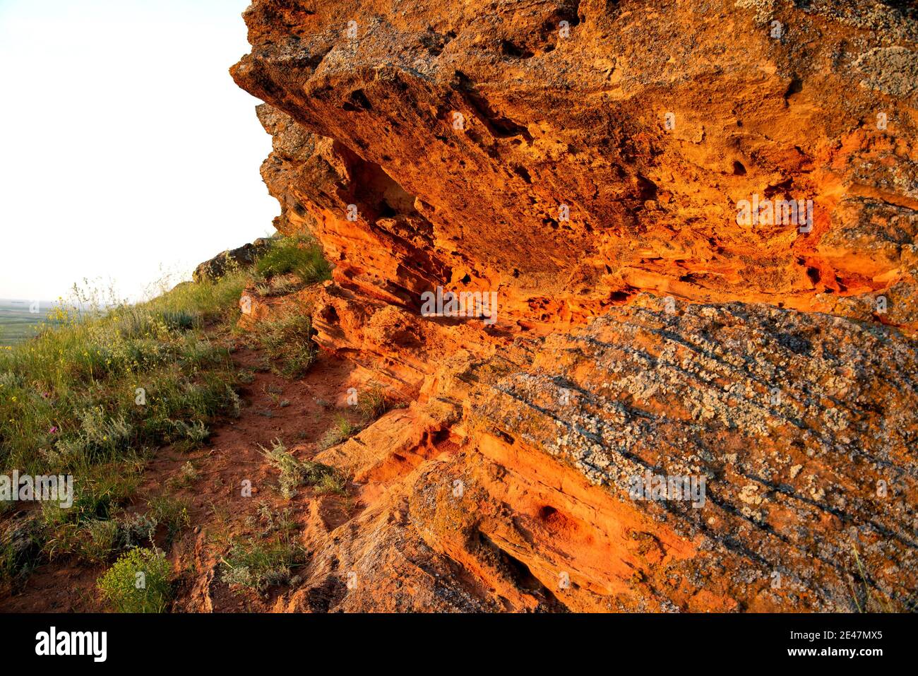 Rock erosion. Weathered of ground and stones. Geological formations ...