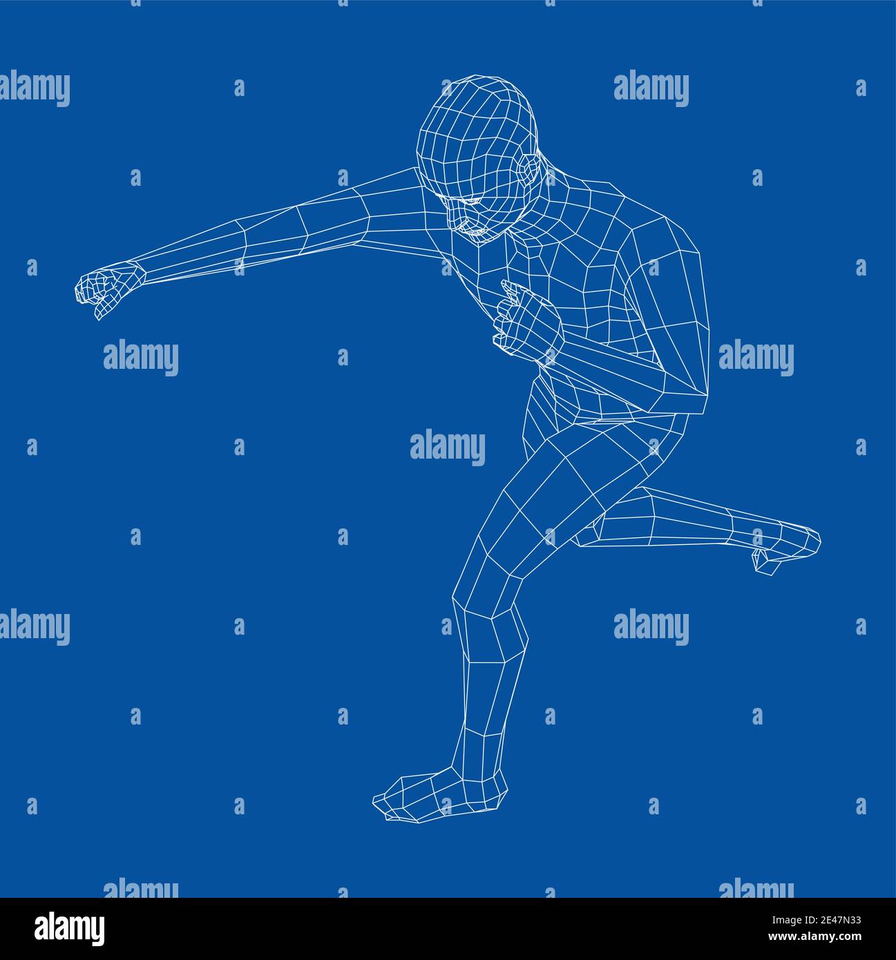 Wireframe boxing man. Vector Stock Vector Image & Art - Alamy
