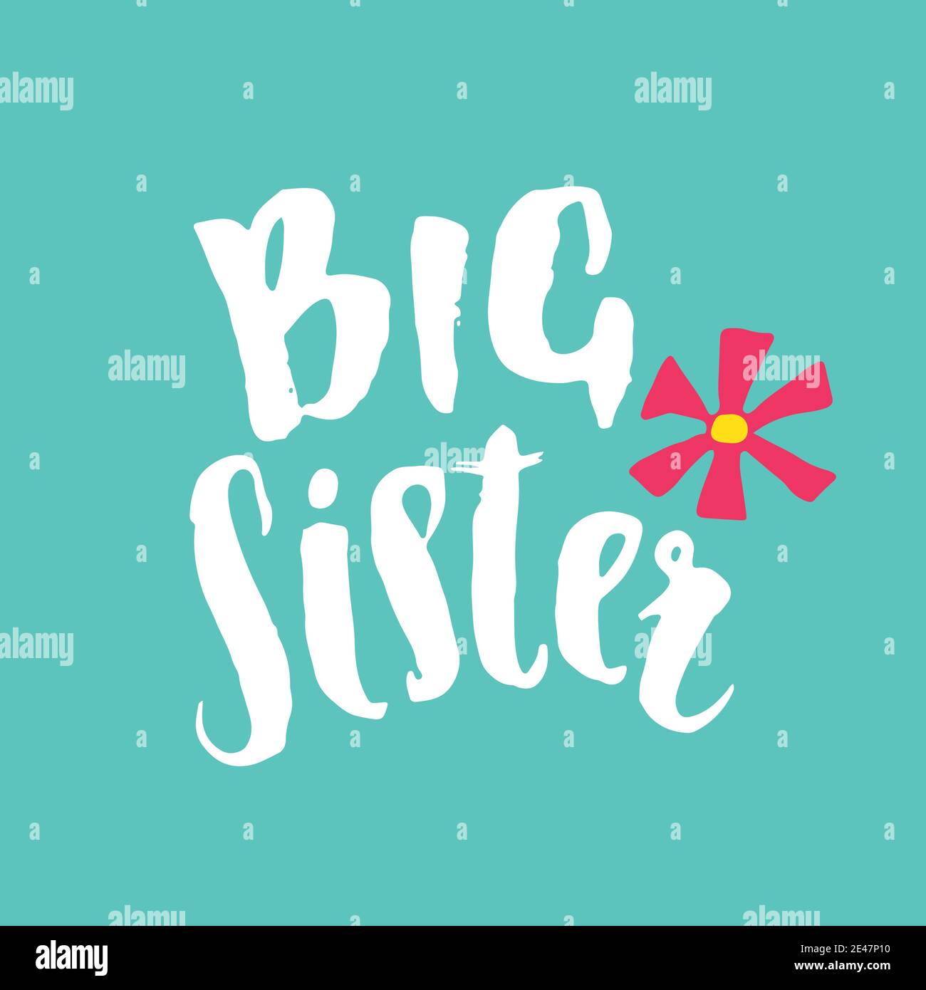 Big Sister calligraphic Lettering sign, child nursery printable phrase ...