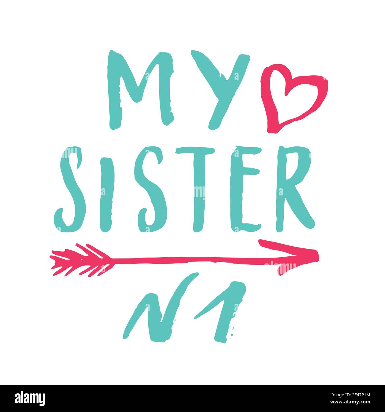 Sister calligraphic Lettering sign, child nursery printable phrase ...