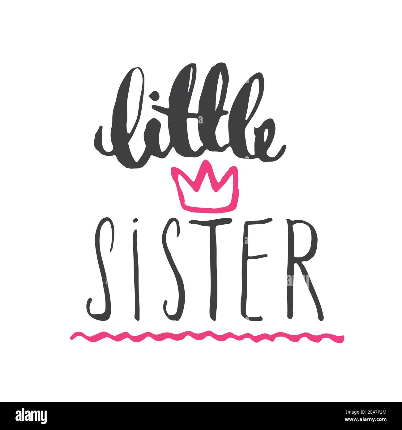Sister calligraphic Lettering sign, child nursery printable phrase ...