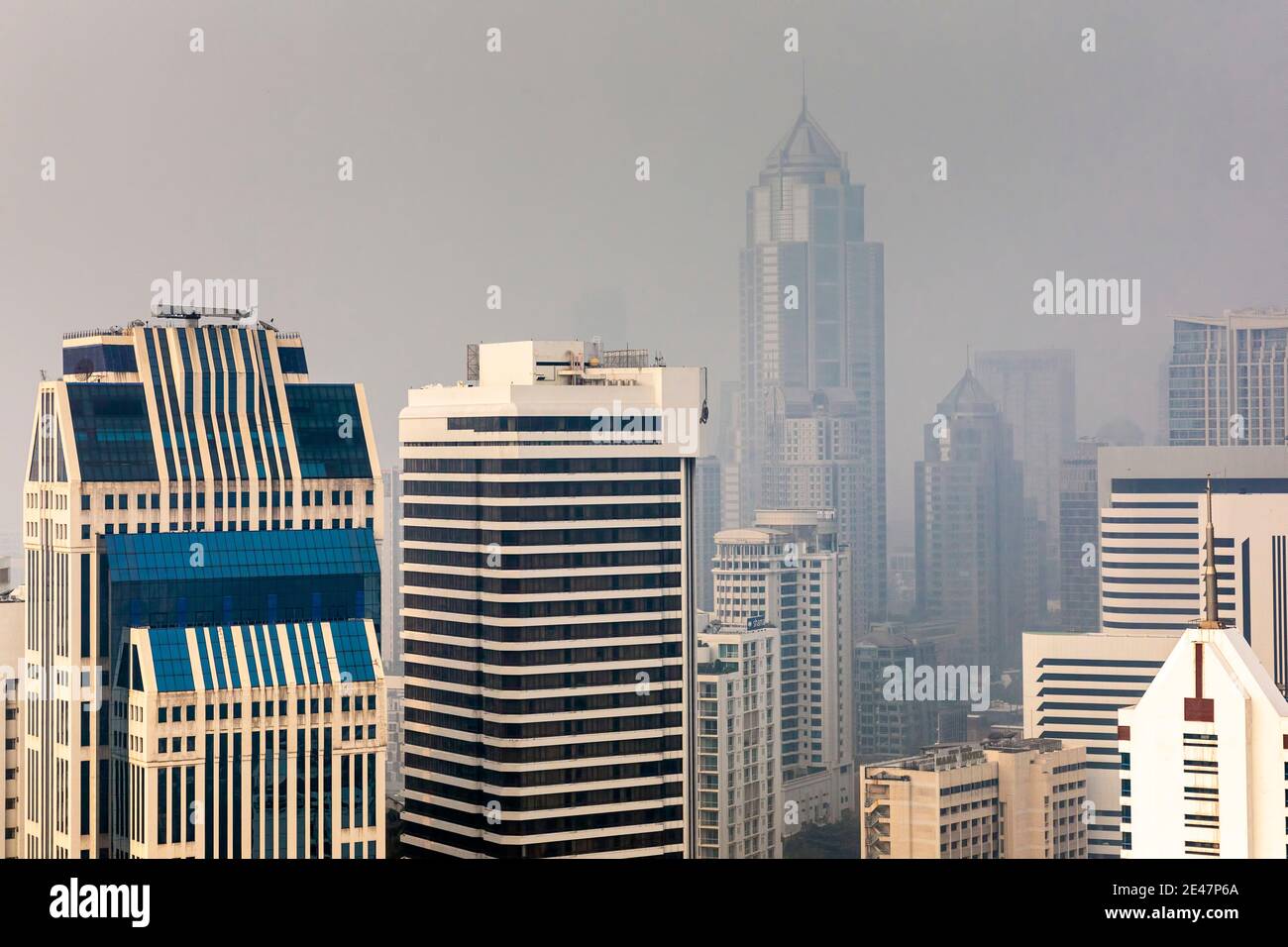 Haze and pollution over central Bangkok, Thailand Stock Photo - Alamy