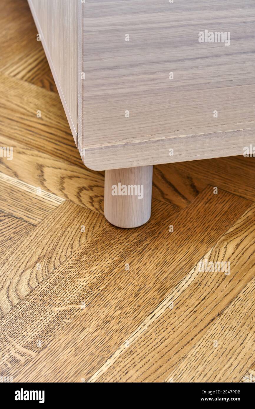 Modern chest of drawers made with bleached solid oak with finger pull ...